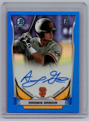 2014 Bowman Draft Aramis Garcia Chrome Autographs Blue Refractors #119/ ...
