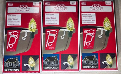 Holiday Time All Purpose Light Clips 290 Count White Holds All Lights ...