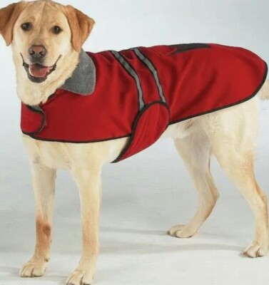 RED XXL Casual Canine Reflective Fleece DOG Coat Winter Jacket Clothes ...