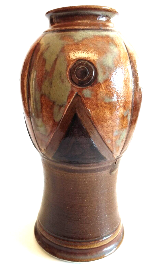 Vintage Studio Art Pottery Vase Signed Rowe 1987 9 inch Tall MCM Design ...