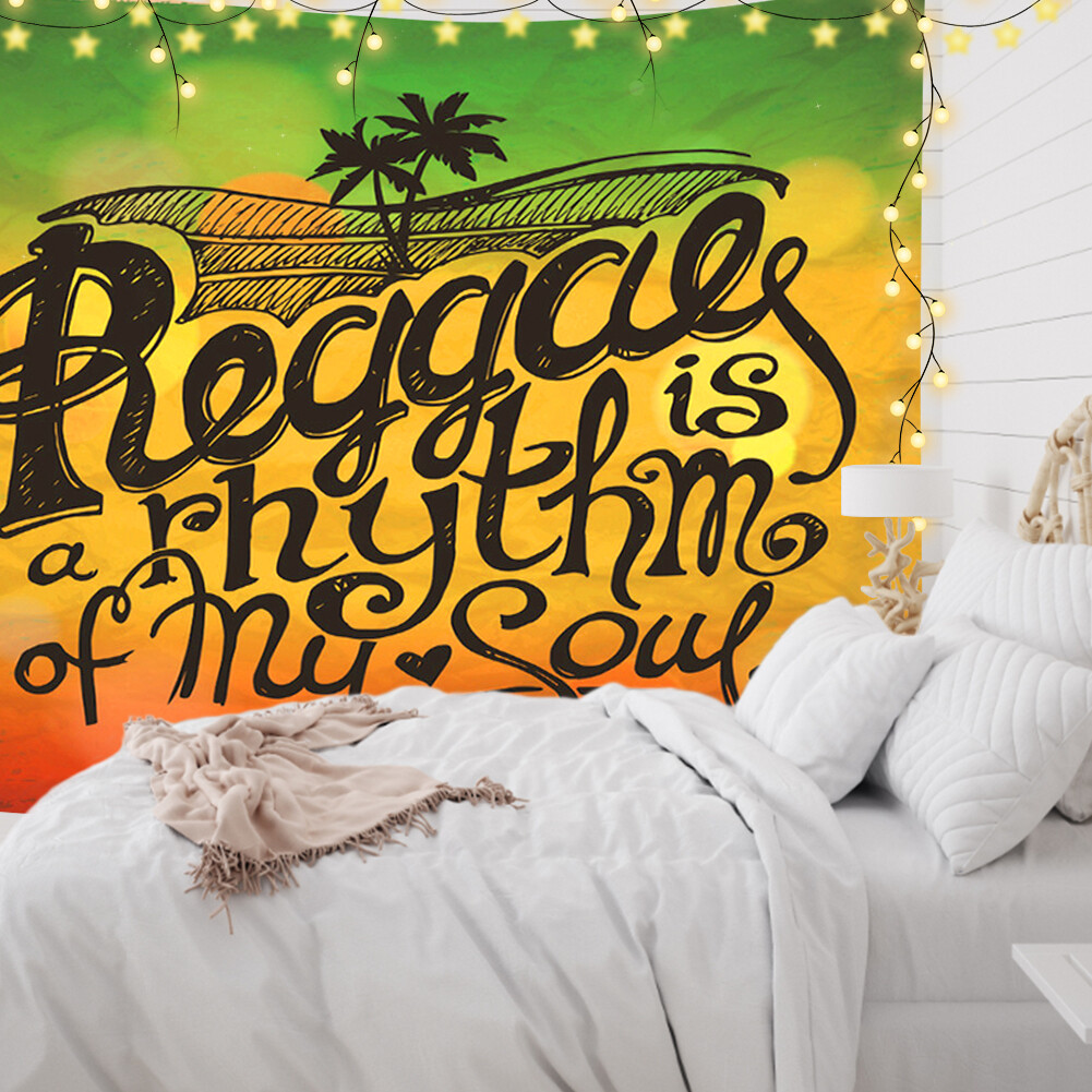 English Words Polyester Printing Tapestry Washable for Room Decor ...