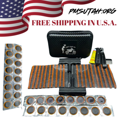 Compact Motorcycle ATV UTV Tube Patch Tire Plug Tool Kit Trail Repair ...