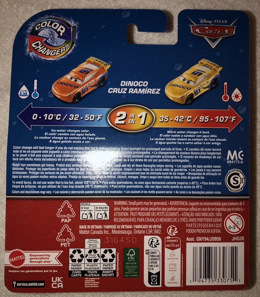 Disney Pixar Cars Color Changers DINOCO CRUZ RAMIREZ FAST SAME DAY ...