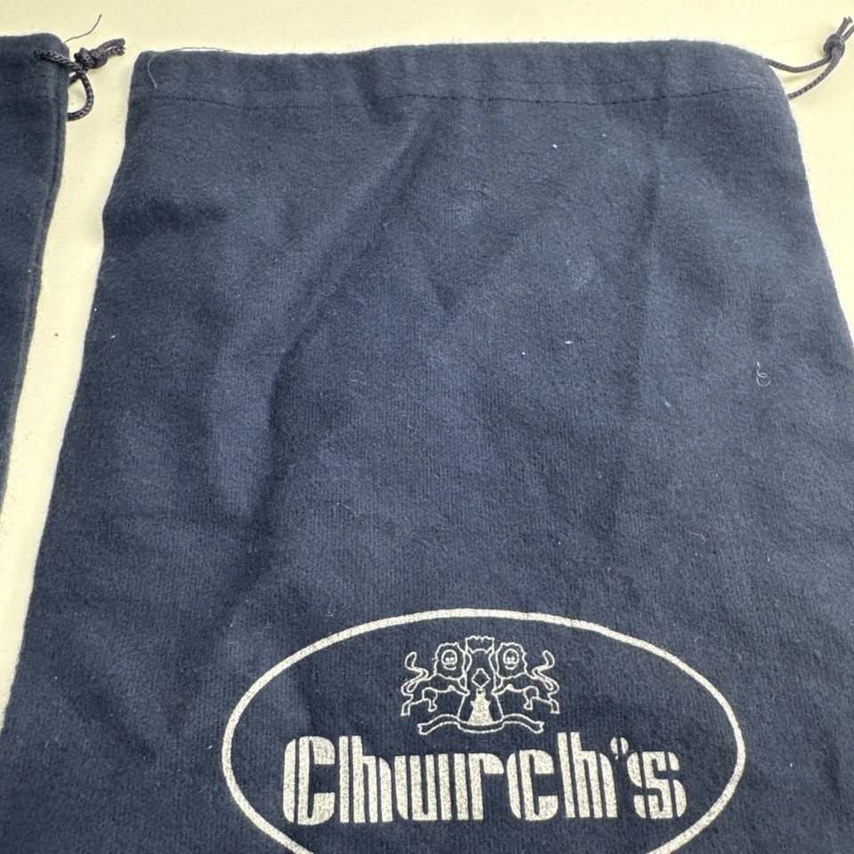 Vintage Two Church's brand blue fabric shoe dust bags Hand - Made In ...