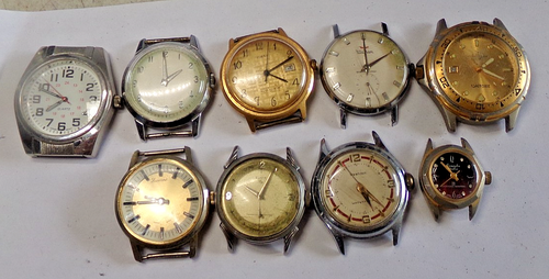 Mixed Lot of 9 Assorted Vintage or Antique WATCHES without bands see ...