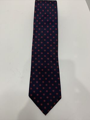 Lands End Charter Collection Men's Necktie Navy & Red 61” x 3.5” Ships ...