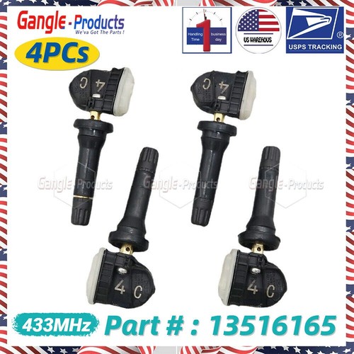 4PCS 433MHz TPMS Tire Pressure Sensors 13516165 for CHEVY GMC CADILLAC ...