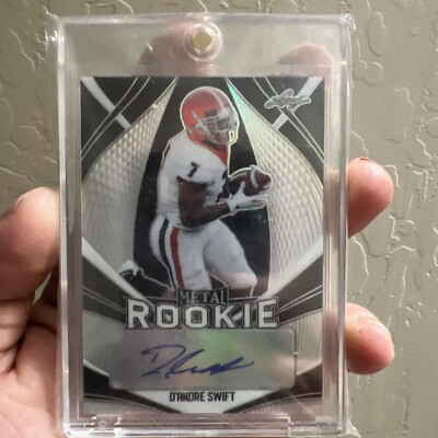 2020 Leaf Metal Rookie Autographs - Black #MR-DS1 D'Andre Swift /10 (AU ...