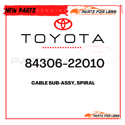 TOYOTA GENUINE 84306-22010 CABLE SUB-ASSY SPIRAL 8430622010 NEW OEM | eBay