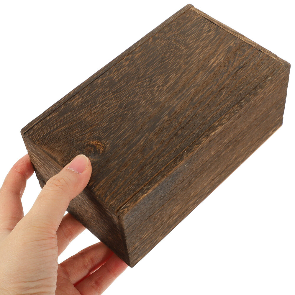 Rustic Wooden Tabletop Box with Sliding Lid - Ideal for Storing Your ...