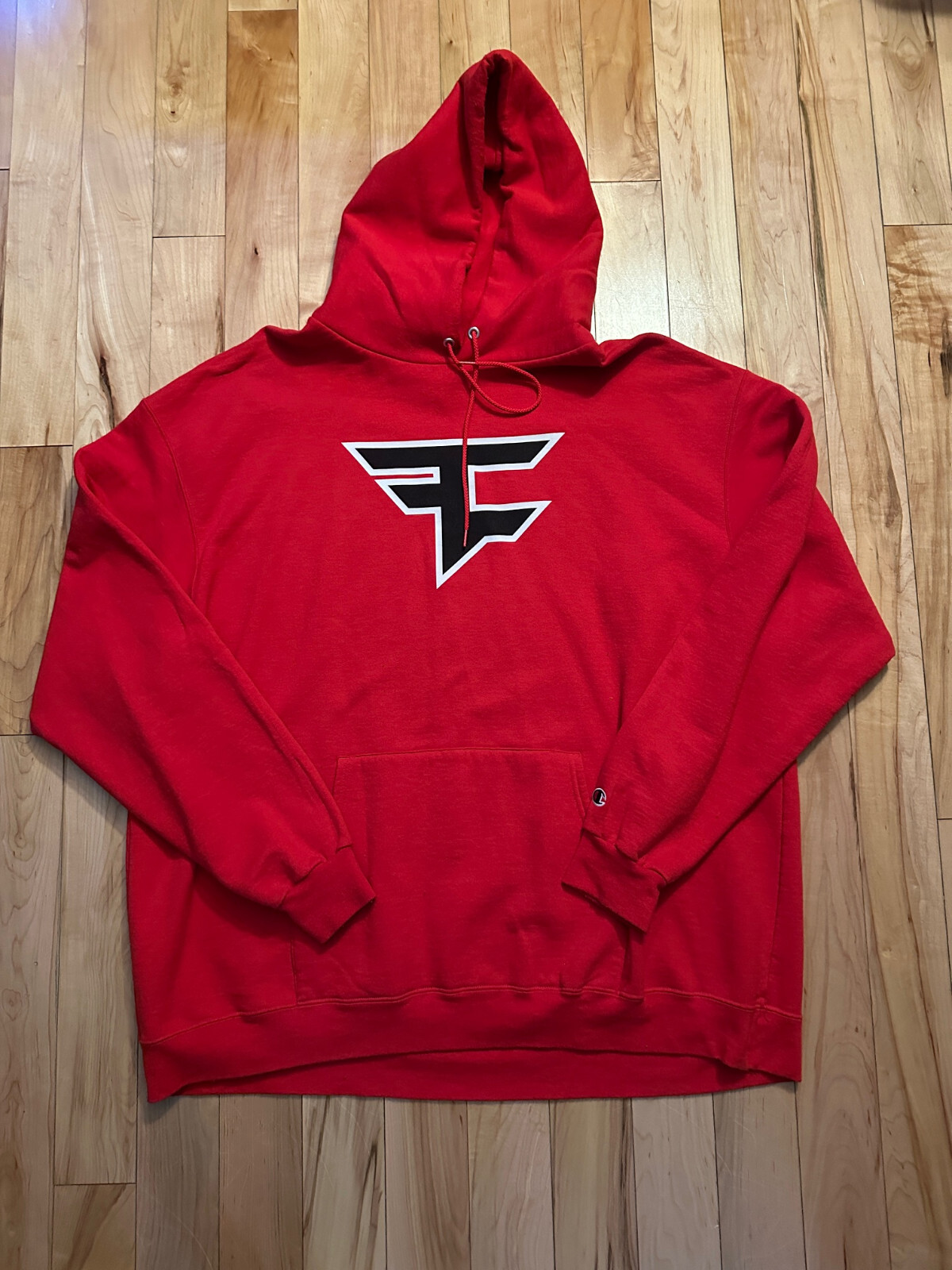 FAZE CLAN X CHAMPION Collab Red Hoodie Pullover Sz XX… - Gem
