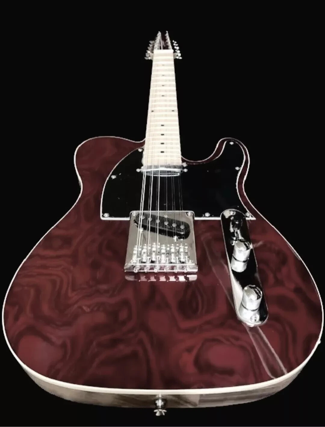 NEW 12 STRING TELE STYLE BEAUTIFUL ELECTRIC GUITAR CURLY BURL MAPLE | eBay