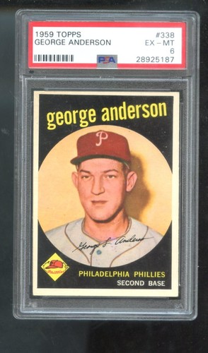 1959 Topps #338 George Sparky Anderson ROOKIE RC PSA 6 Graded Baseball ...