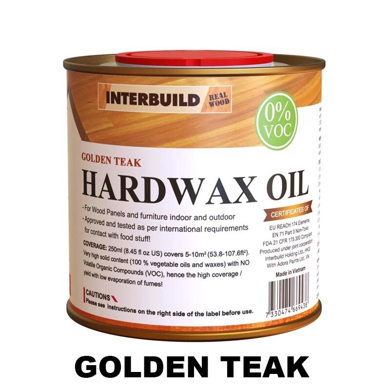 Interbuild Hardwax Wood Timber Stain Oil 250ml Food Safe Finish 10m² ...