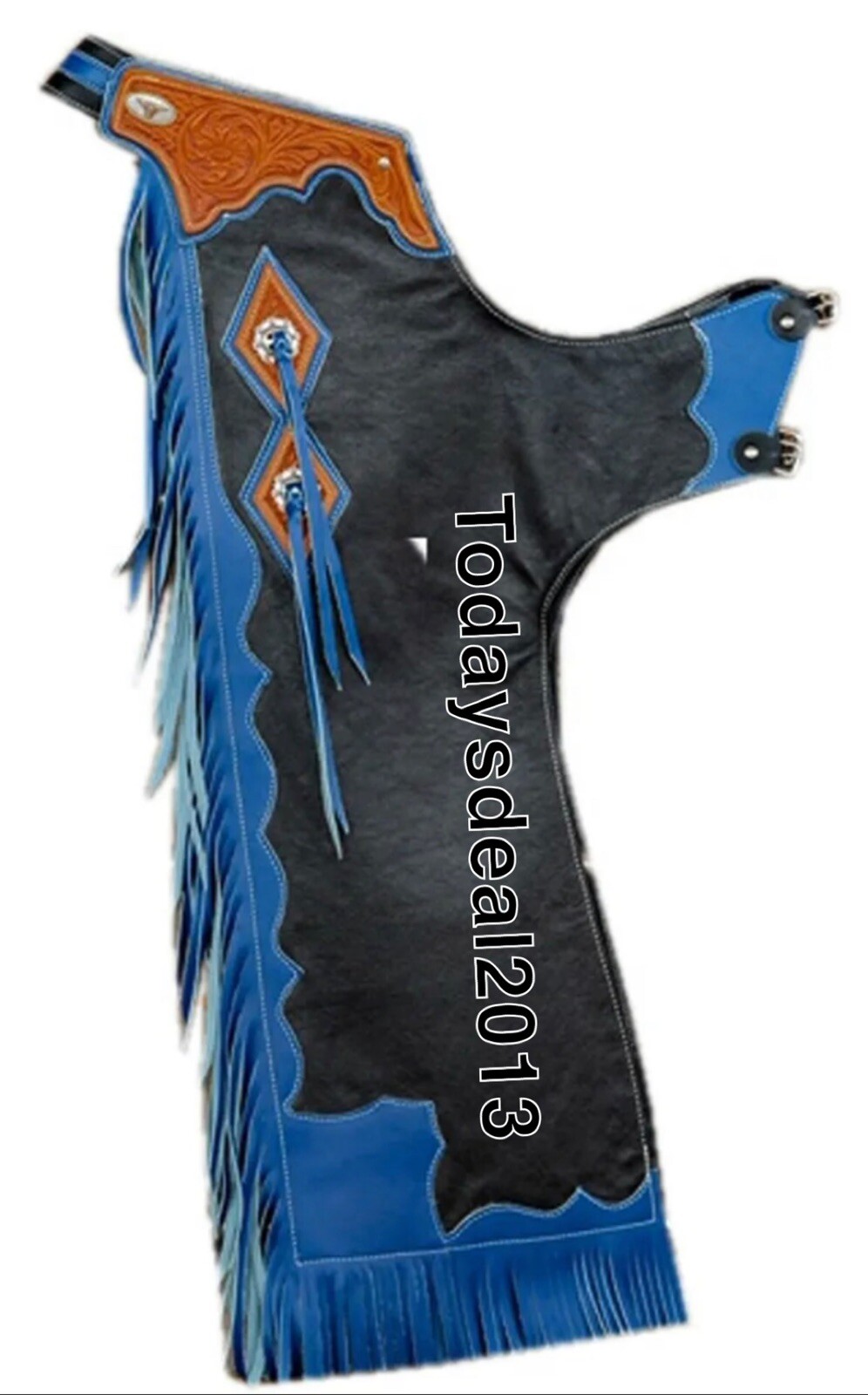 Western Black Leather Top Grain leather Bull Riding Rodeo Chaps :9522 ...