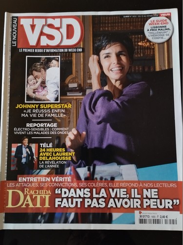 VSD Magazine 13/05/2009; Rachida Dati/ L. Delahouse/ Noomi Rapace ...