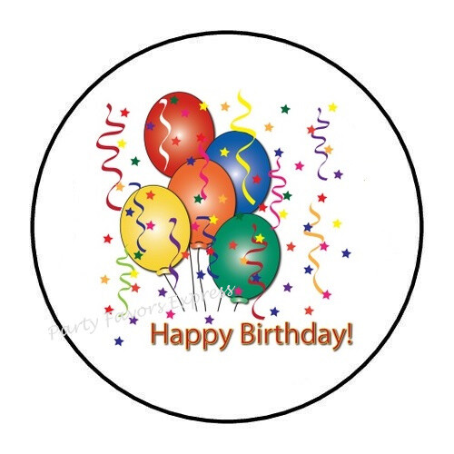 30 HAPPY BIRTHDAY ENVELOPE SEALS LABELS STICKERS PARTY FAVORS 1.5 ...