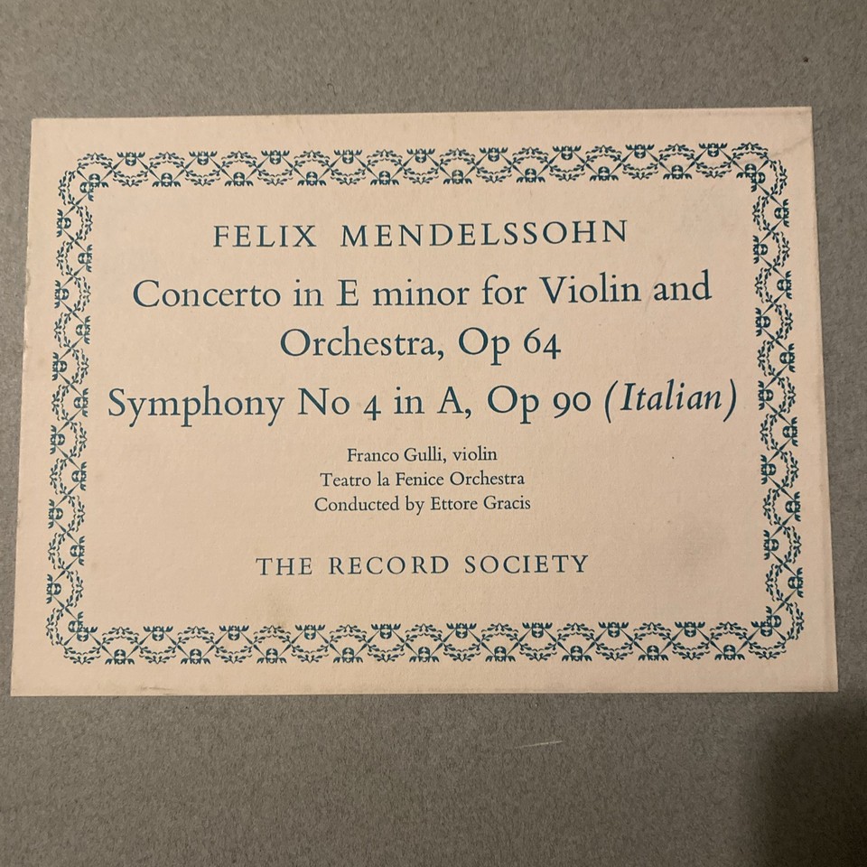 Mendelson : Concerto In E Minor for Violin & Orchestra Op. 64 symphony ...