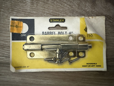 Vintage Stanley Barrel Bolt 4" Brass Plated #CD1078 US4-4" New Old ...