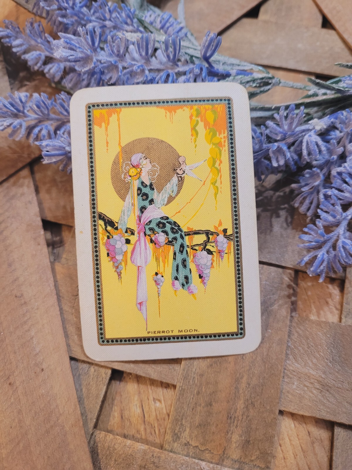 Antique Art Deco Lady Moon Playing Card, Swap Trade Cards, Vintage ...