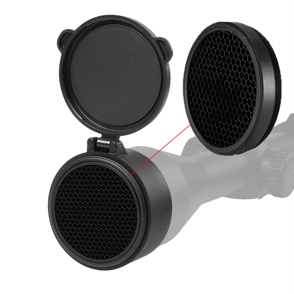Rifle Scope Flip up Cover w/ Honeycomb Sunshade Protective Cap | eBay