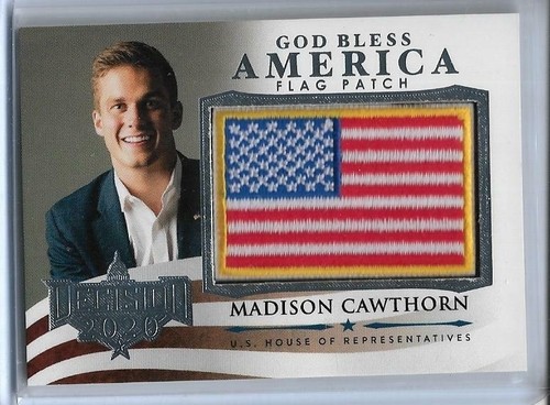 RARE 2020 DECISION ~ MADISON CAWTHORN GOD BLESS AMERICA FLAG CARD #GBA ...