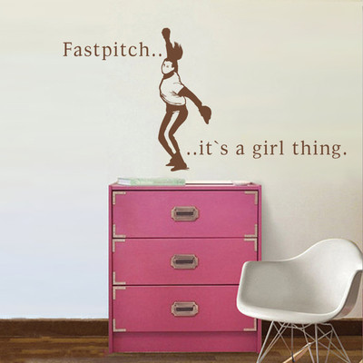 Girl Fastpitch Softball Wall Decal Saying Sport Teenager Kid Bedroom ...
