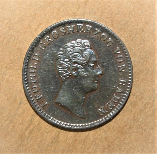 S6 - Germany - Baden 1 Kreuzer 1844 Uncirculated Copper Coin - King ...