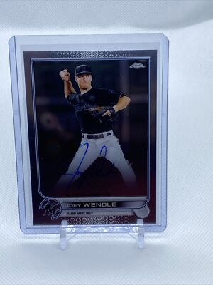 2022 Topps Chrome Joey Wendle Autograph Card #CVA-JWE Miami Marlins | eBay