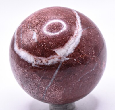 2.25" 265g Deep Red Brecciated Jasper w/ Quartz Crystal Mineral Sphere ...