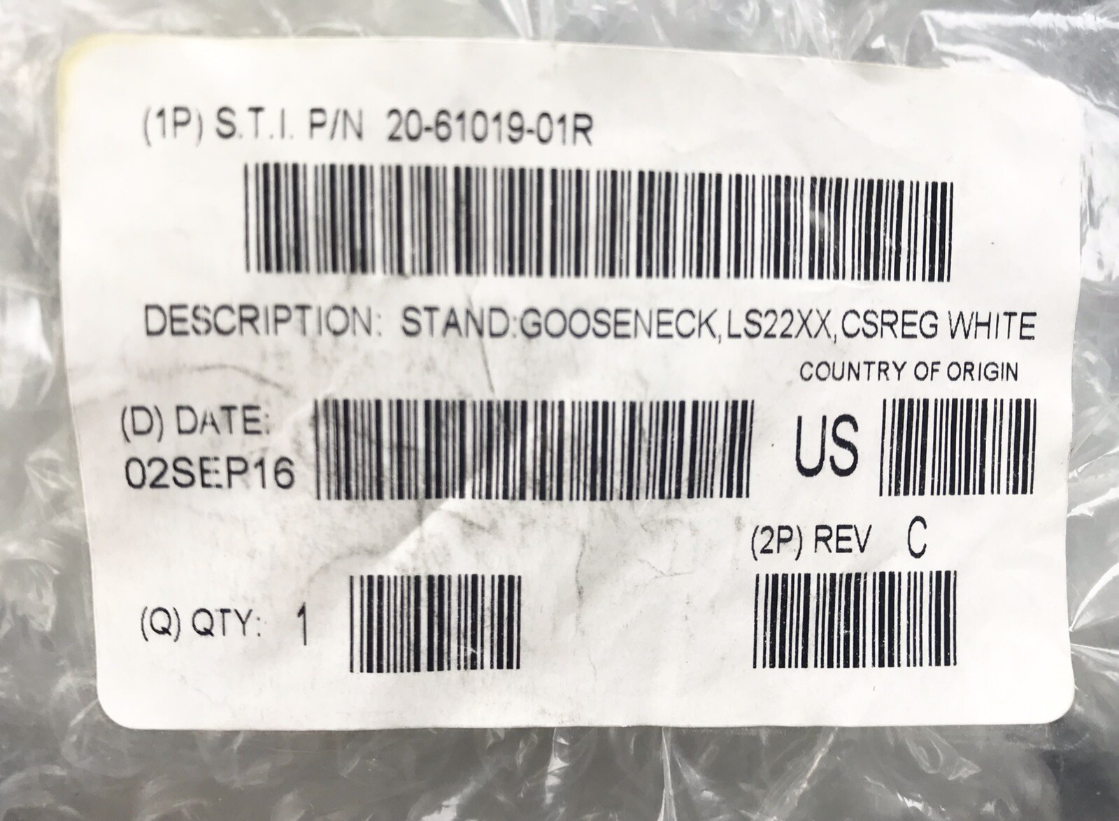New Gooseneck Motorola Symbol Barcode Scanner Stand LS22XX P/N 20-61019 ...