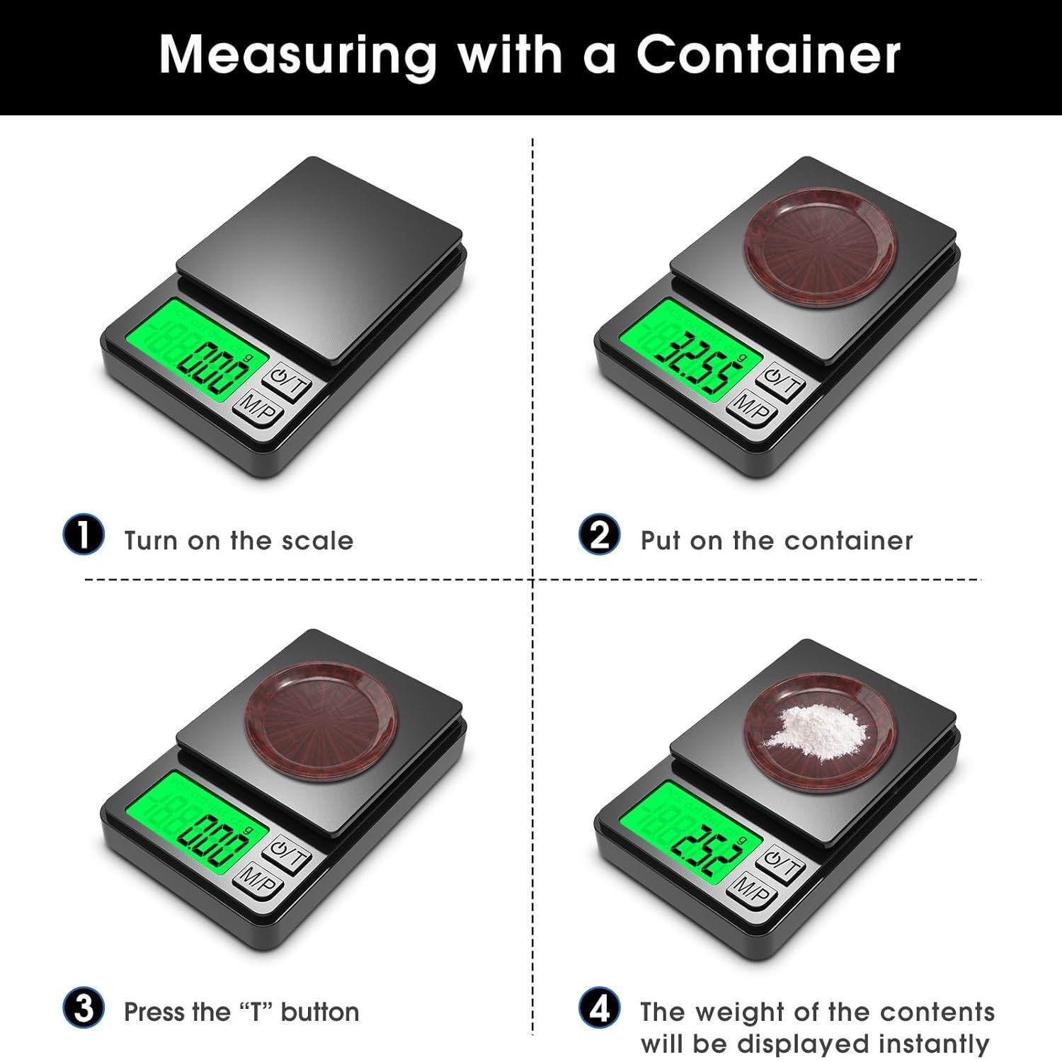 Pocket Scale, 1000g X 0.01g Precision Gram Scale, Small Digital Scale ...