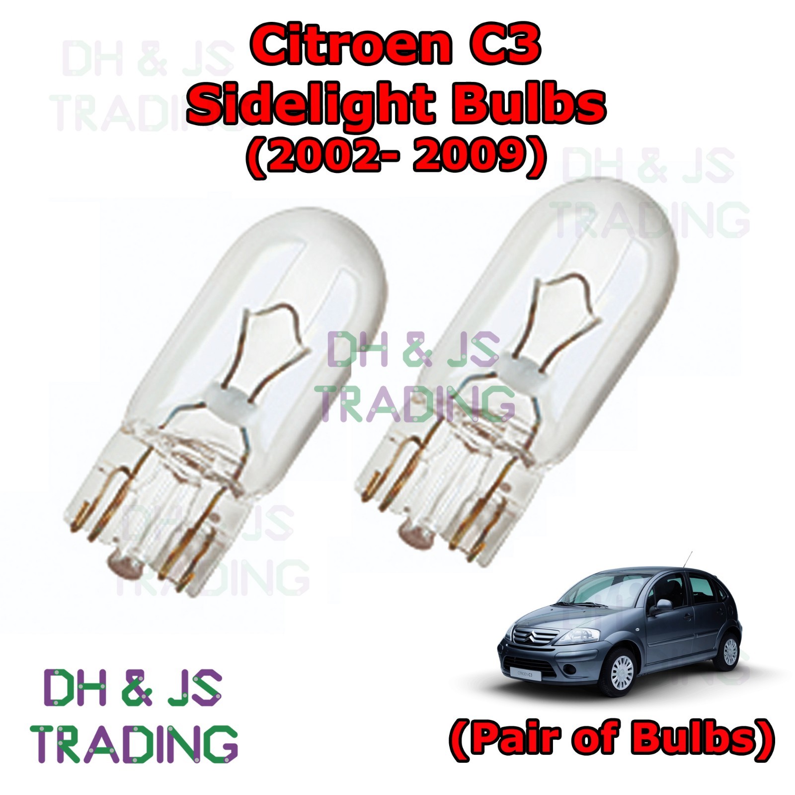 For Citroen C3 Front Sidelights Parking Lights Side Light Bulb Pair ...