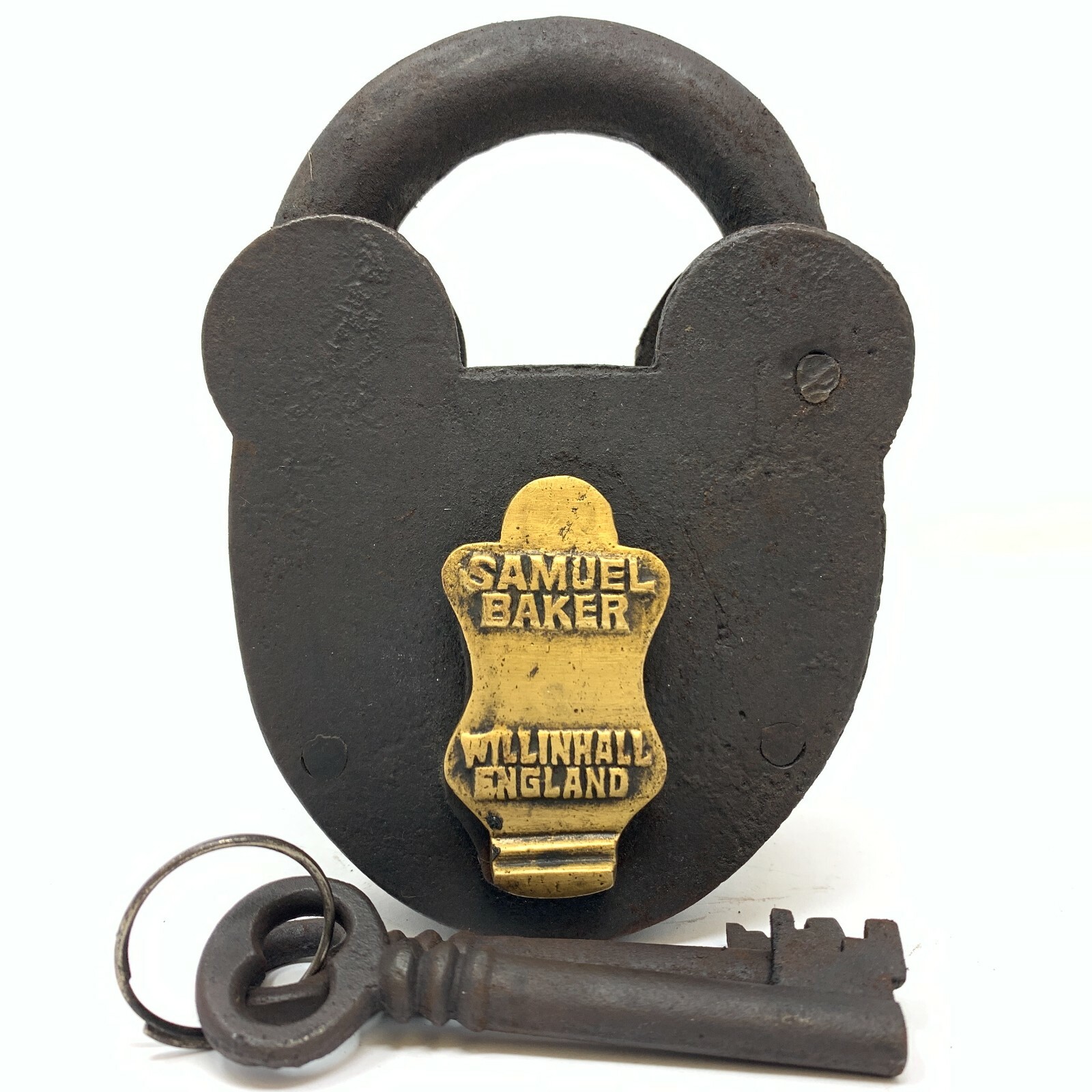 Samuel Baker Lock, Heavy Duty Cast Iron, Antique Finish & Brass Hole ...