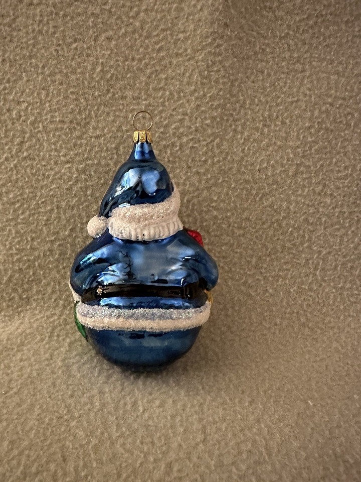 Blue Roly Poly Santa Claus Christmas Ornament Similar To Radko, Fraga ...