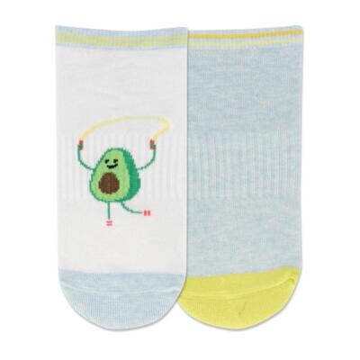 Hot Sox Jump Rope Avocado Low Cut 2 Pack Crew Socks 2 Pair, White ...