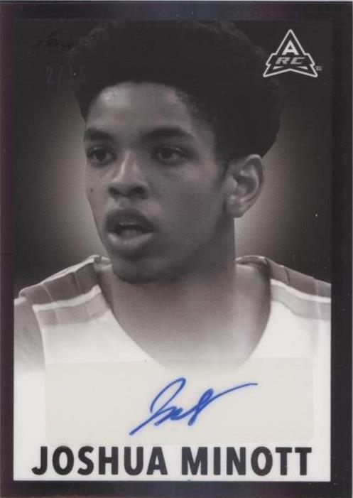 2021-22 Leaf Memories - 1960 Base Autographs Joshua Minott #BW-JM1 ...