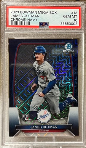 2023 Bowman Mega Box James Outman Chrome Navy Mojo Refractor RC PSA 10 ...