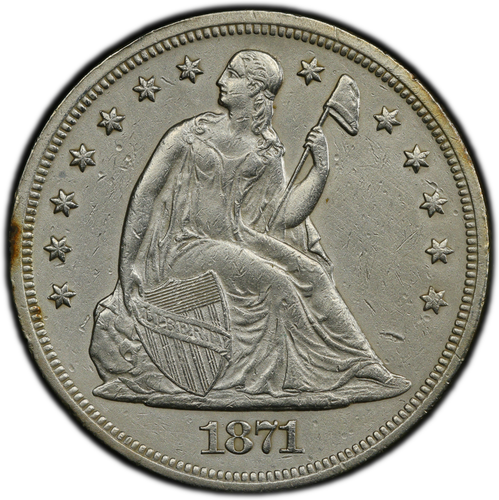 1871 Seated Liberty Silver Dollar $1 PCGS XF Detail | eBay