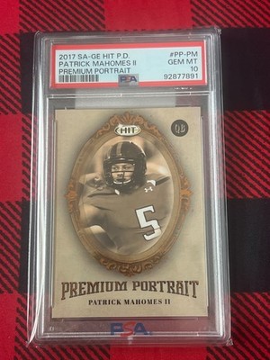 2017 SAGE SA-GE HIT Premium Portrait Patrick Mahomes RC PSA 10 GEM MINT ...