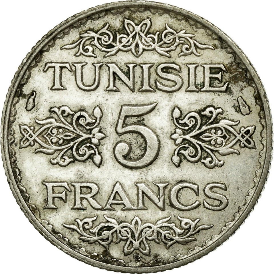 Monnaie, Tunisie, Ahmad Pasha Bey, 5 Francs, 1934, Paris, SUP, Argent ...
