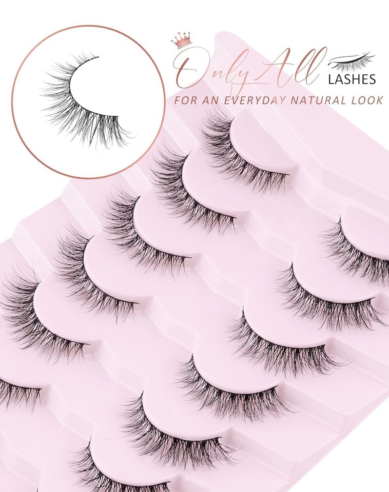 Natural Wispy False Eyelashes - Soft Fluffy 7 Pairs 6-13MM | eBay