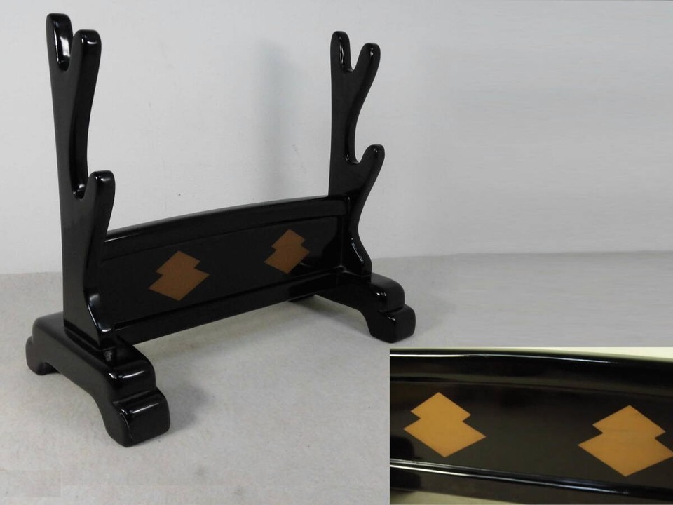 KATANA-KAKE Japanese Wooden Sword Stand Rack 2 Hooks Samurai Katana ...