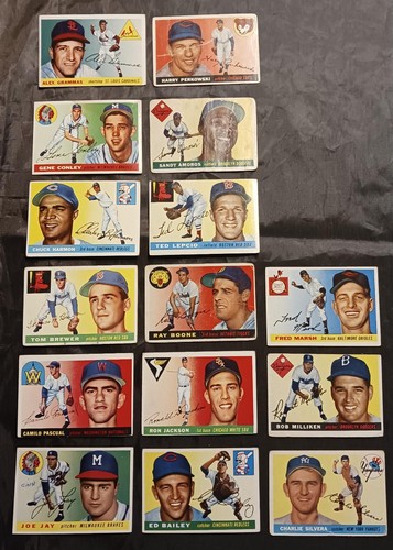 1955 Topps Baseball Lot (15) Different Cards LOW GRADE | eBay