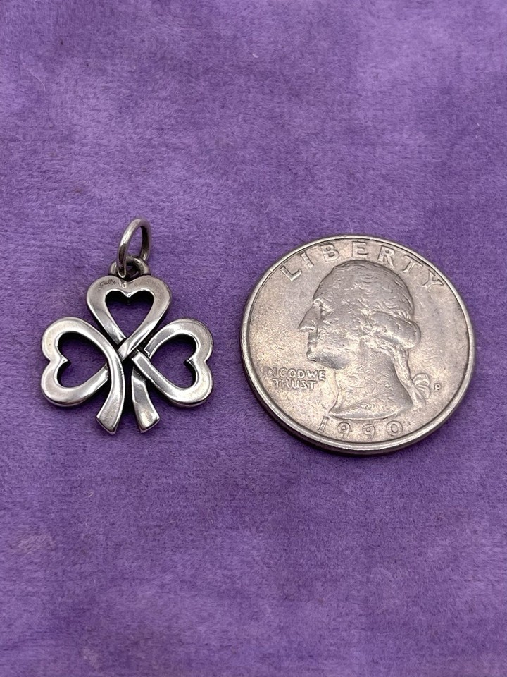 James Avery Shamrock 3-Leaf Clover Charm 925 Uncut Loop RETIRED FAST ...