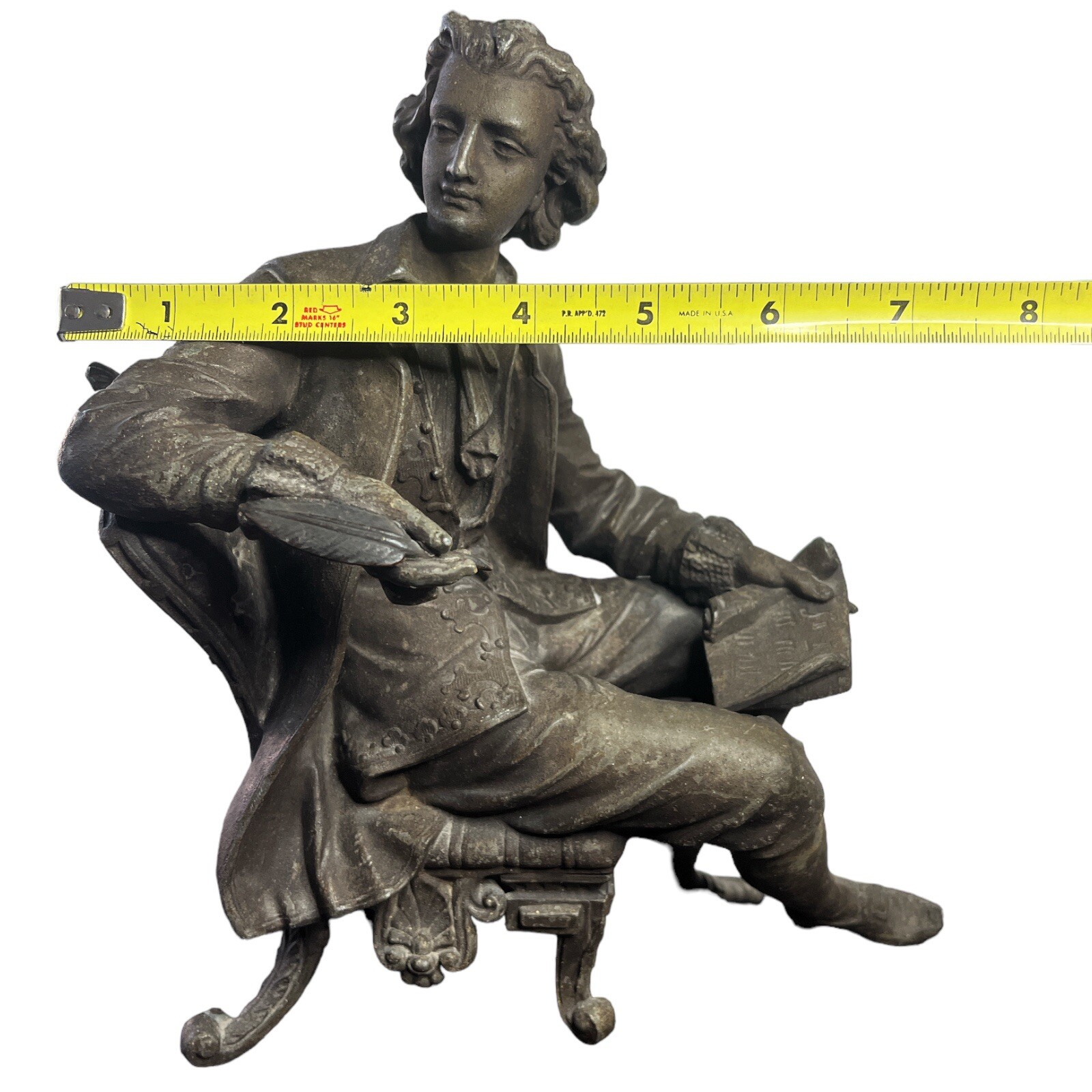 Antique Ansonia Clocks Spelter Mozart The Composer Seated **FIGURE ONLY ...