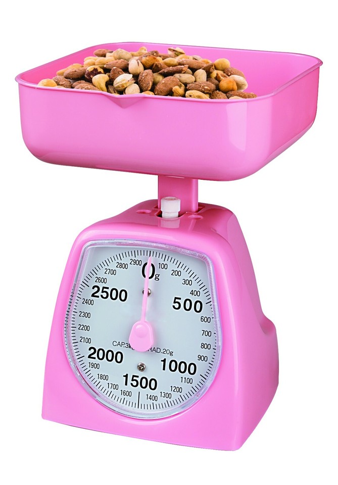 Mini Dial Kitchen Food Scale Weight Capacity 5 kg (11Lb) Pink/White ...