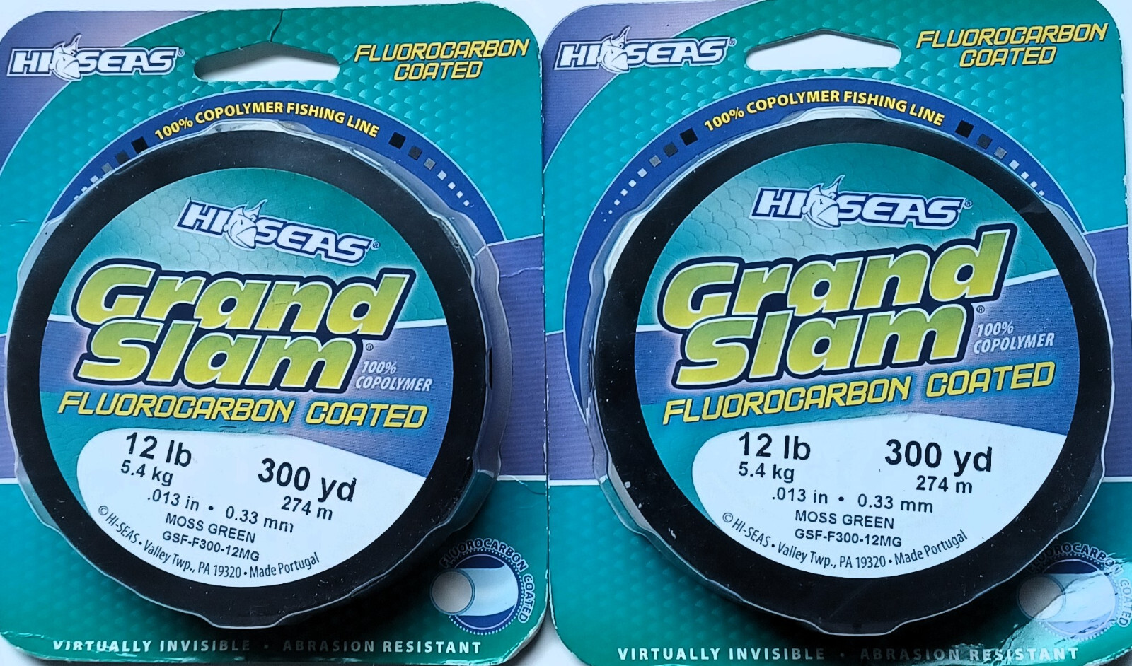 Two (2) Spools HiSeas Copolymer Fishing Line 12Lb Test 300 Yards Each ...