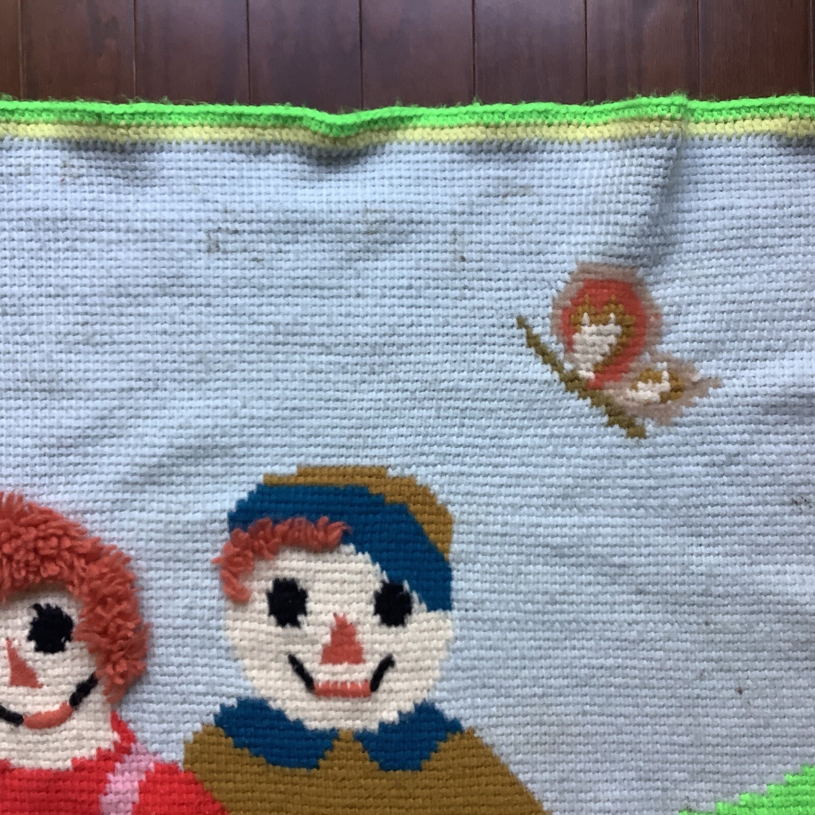 Vintage Raggedy Ann & Andy Crocheted Blanket | eBay