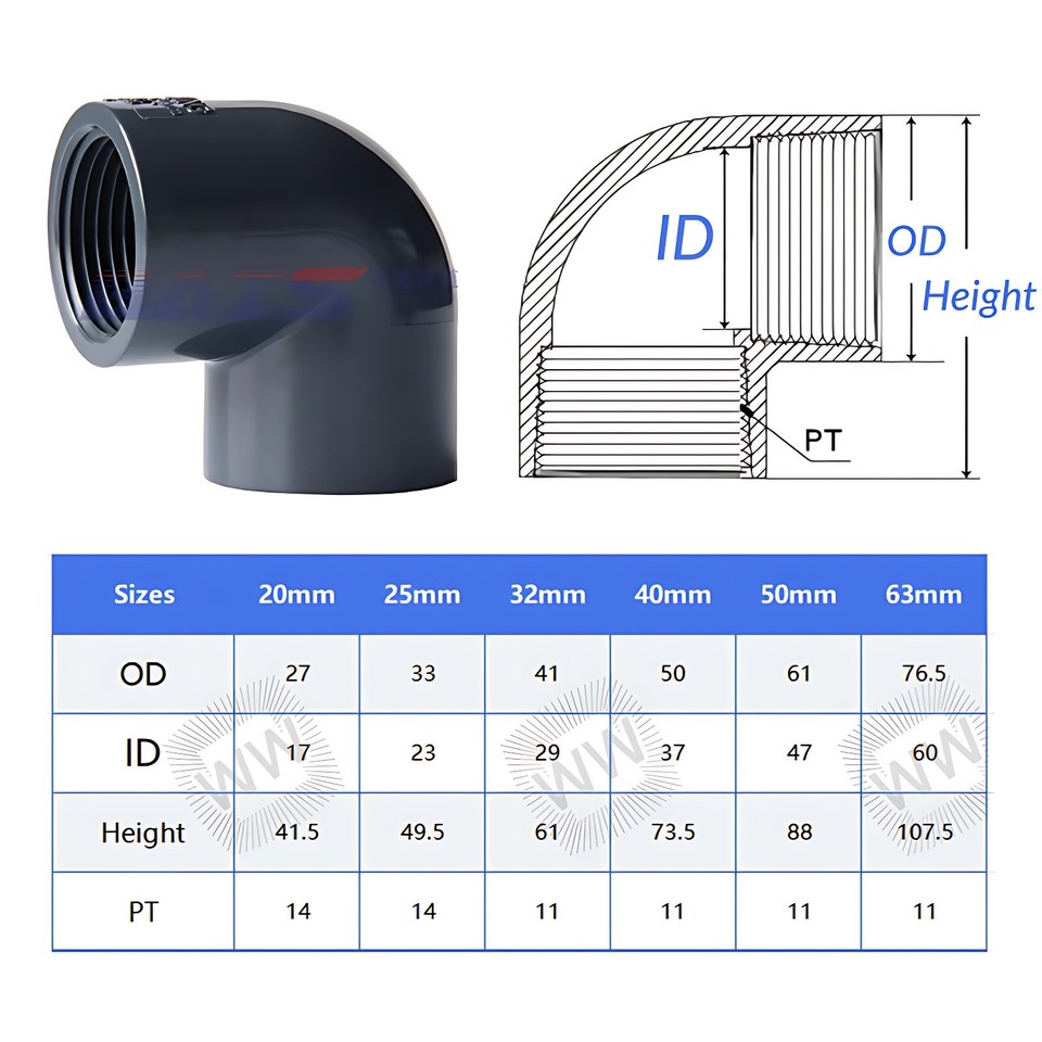 PVC Metric Plumbing Fittings Pipe For Aquarium Fish Tank Pond Solvent ...